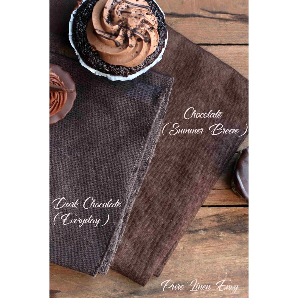 Dark Chocolate - 100% Linen Fabric - Ontario, Canada